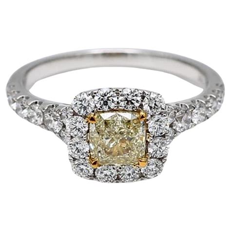 Gia Certified Natural Yellow Cushion And White Diamond 115 Carat Tw