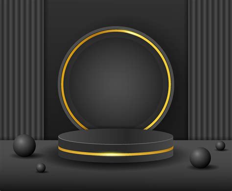 black and gold podium background