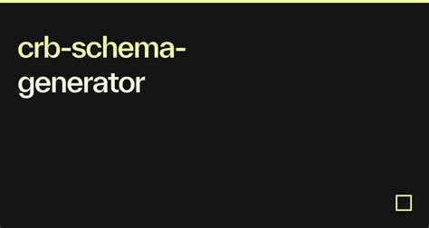 Crb Schema Generator Codesandbox