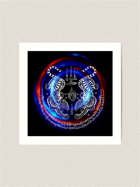 Sak Yant Thai Tattoo Twin Tiger Muay Magical Thailand Circle Neon