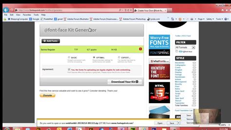 Adding Web Fonts With Dreamweaver Cs6 Self Hosting Web Fonts Youtube
