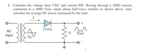 solved 1 calculate the voltage drop vdc and current idc