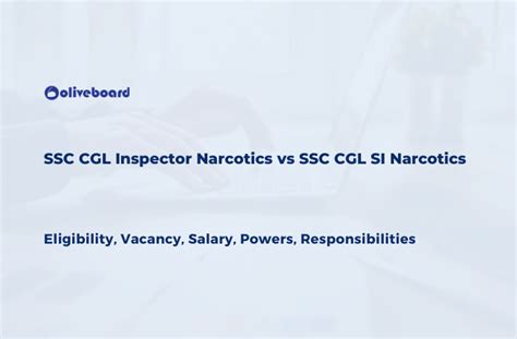 Ssc Cgl Inspector Narcotics Vs Ssc Cgl Si Narcotics