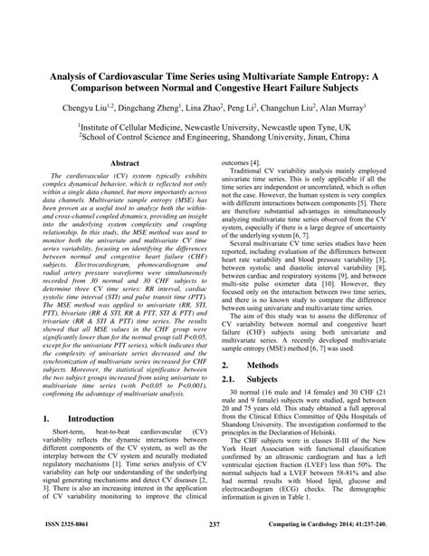 Pdf Analysis Of Cardiovascular Time Series Using Multivariate Sample Entropy A Comparison