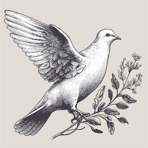 Premium Vector Dove Bird Is A Symbol Of Peace And Purity Hand Drawn