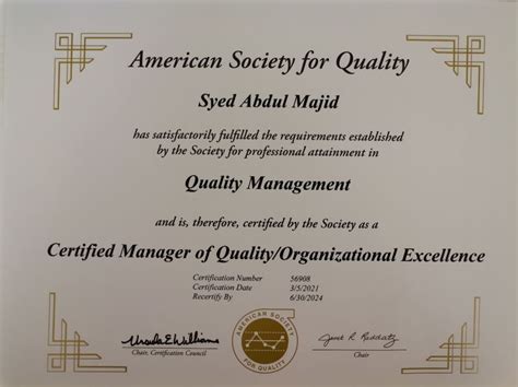 syed abdul majid asq cmq oe cssyb cssgb cssbb irca la on linkedin