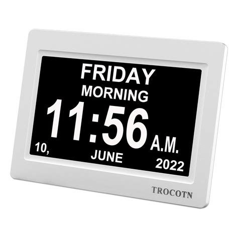 Trocotn 7 Inchs Modern Electronic Digital Clock Calendar Large Display