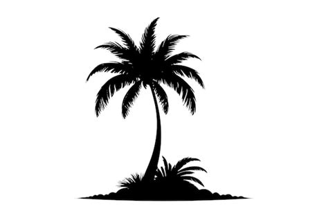 Coconut Tree Silhouette Vector Premium Ai Generated Vector