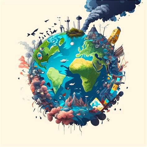 Premium Vector Illustrating Environmental Concerns On Earth