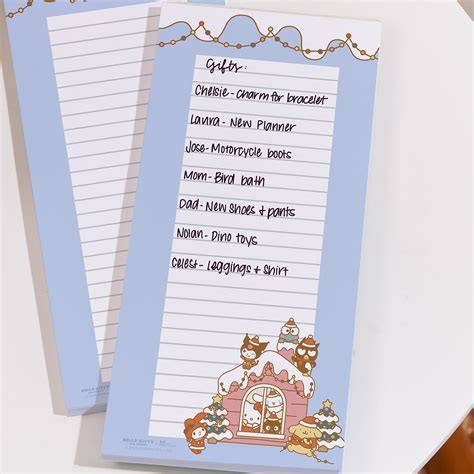 Hello Kitty And Friends X Erin Condren Holiday List Notepad 2 Piece Se