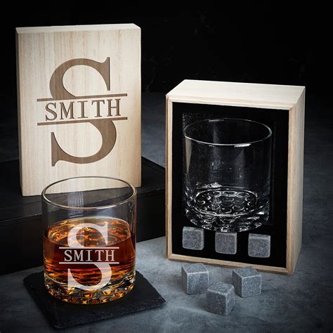 Custom Whiskey Glass T Set With Box