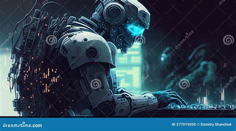 Robot Typing The Future Of Generative Ai On The Keyboard Stock