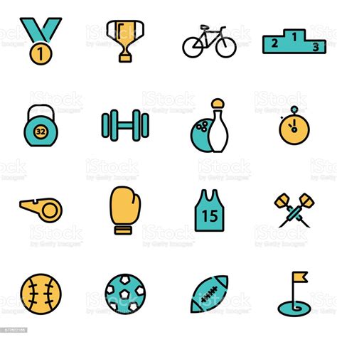 디자이너와 개발자를위한 트렌디 한 플랫 라인 아이콘 팩 벡터 0명에 대한 스톡 벡터 아트 및 기타 이미지 0명 검은색 골프 Istock