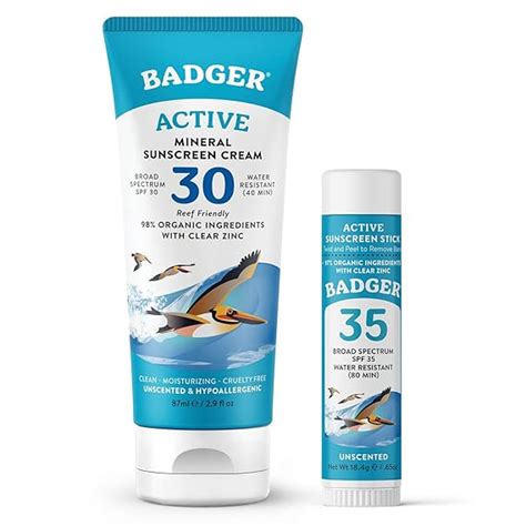 Badger Mineral Sunscreen Combo Spf 30 Cream And Spf 35 Face