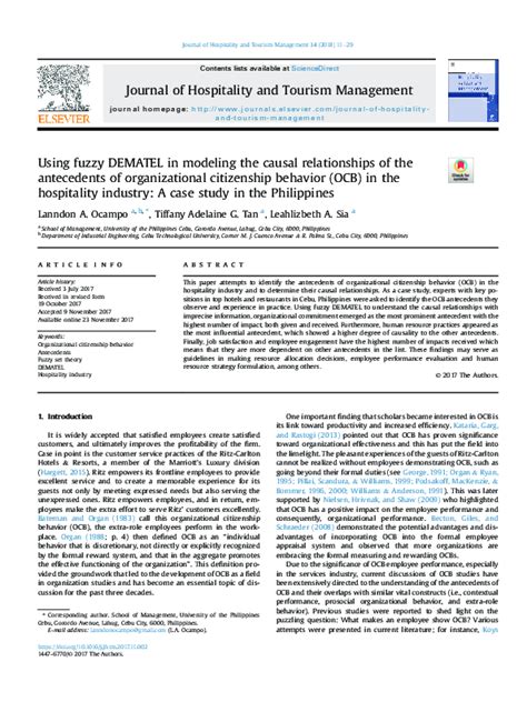 Pdf Using Fuzzy Dematel In Modeling The Causal Relationships Of The