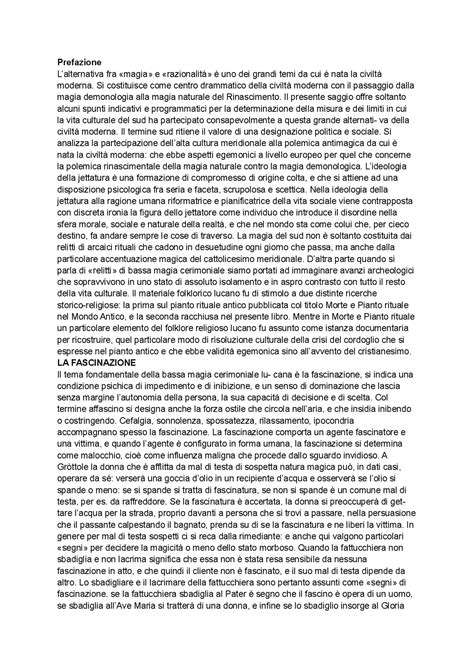 Riassunto Di Sud E Magia Docsity