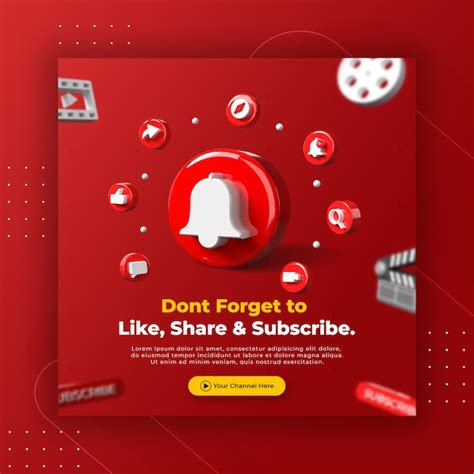 Premium PSD Business Page Promotion With 3d Render Youtube Logo For