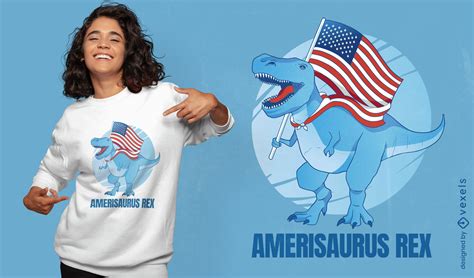 American T Rex Dinosaur T Shirt Design Vector Download