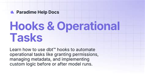Hooks Operational Tasks Paradime Help Docs