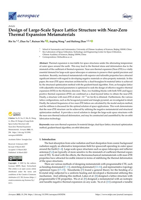 Pdf Design Of Large Scale Space Lattice Structure With Near Zero