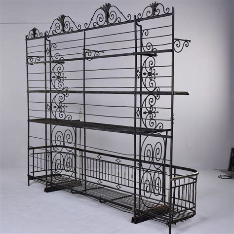 Extra Large 19th C French Iron And Brass Bakers Rack By Dubois Of Lyon