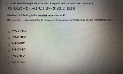 Solved Consider The Following Boolean Function F Together