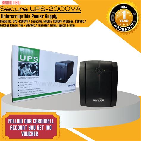 Brand New Secure Ups 2000va Uninterruptible Power Supply Computers