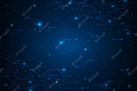 Premium Vector Circuits Blue Gradient Digital Background