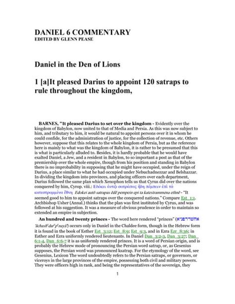 Daniel 6 Commentary Pdf