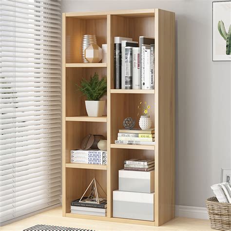 简约复古书架简单书柜格子柜木质小柜子储物柜简易收纳组合柜包邮 虎窝淘