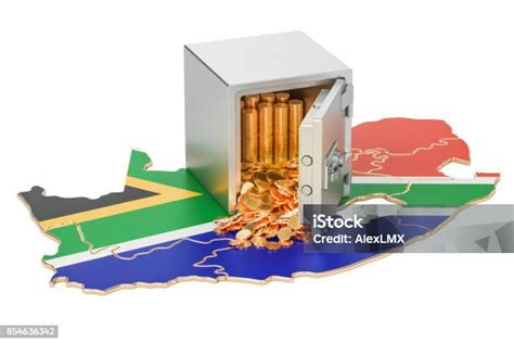 金幣在地圖上的 3d 渲染技術對孤立的白色背景南非安全框 照片檔及更多 3d渲染 照片 3d渲染 付錢 剪裁圖 Istock