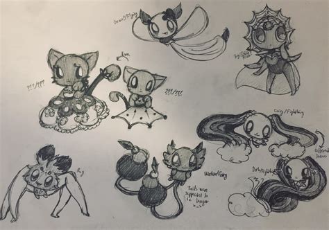 I Decided To Sketch Some Of The Fakemons That I Designed When I Was At