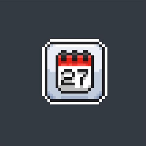 Signo De Fecha En Estilo Pixel Art Vector Premium