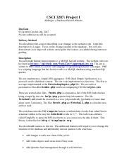 CSCI 3287 Project 1 Fall 2017 Doc CSCI 3287 Project 1 Adding To A Database Backed Website Due