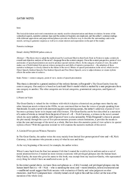 doc gatsby notes