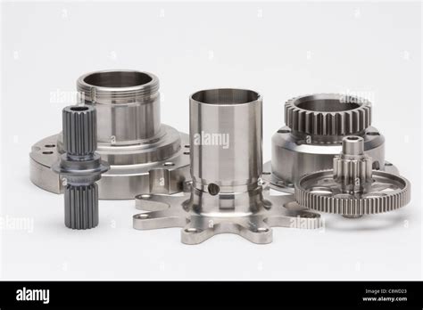 CNC Lathe Precision Machined Gears And Splines For Use In The Aviation Industry Stock Photo Alamy