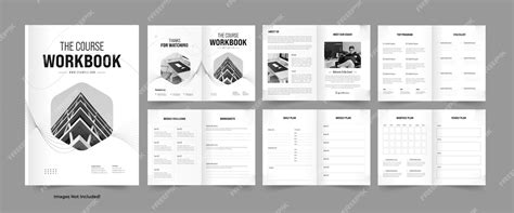 Premium Vector Course Workbook Layout Template Also Daily Planner Brochure Design