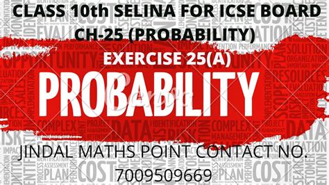 Probability Class 10 Icse Selina Concise Chapter 25 Part 1 Ex 25