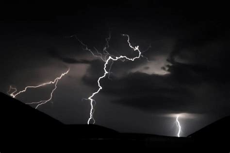 Abstract Artwork Lightning Strikes In The Night Sky