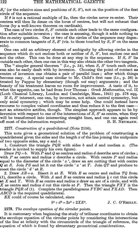 2278 The Envelope Equation Of The Circular Points The Mathematical Gazette Cambridge Core