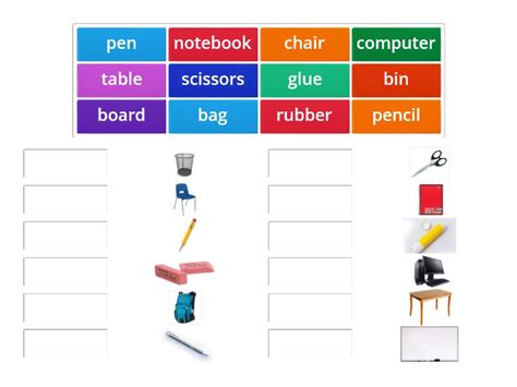 Match Classroom Objects Match Up