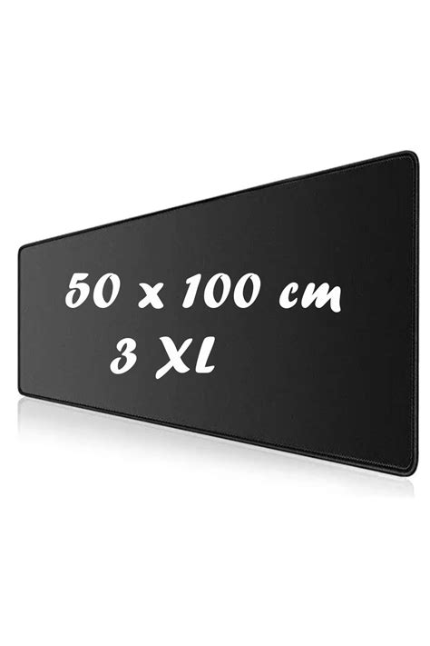 Factorial Mouse Pad 50x100 Siyah Dikişli Lateksli Oyuncu Mouse Pad Su Geçirmez Fare Altlığı Rgb