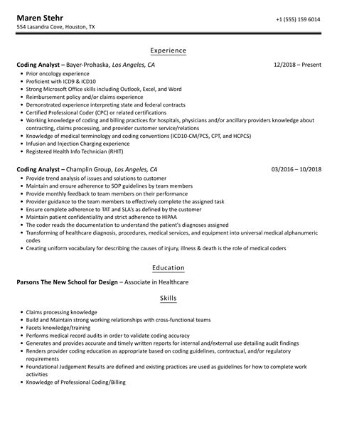 Coding Analyst Resume Samples Velvet Jobs