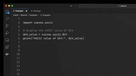 Basic Example Of Python Function Curses Ascii Em