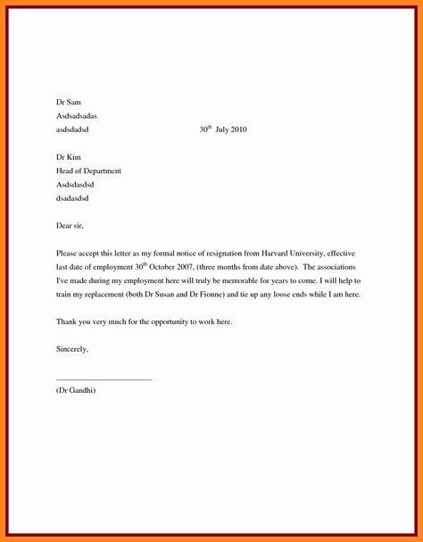10 Example Of A Resignation Letter With Immediate Effect 36guide