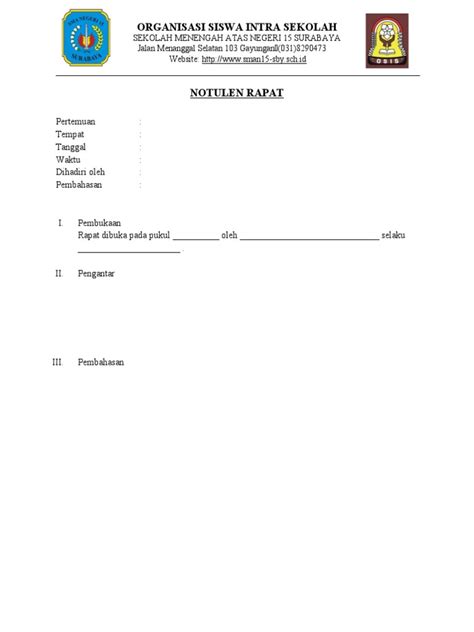Template Notulen Pdf