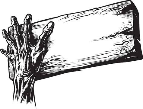 Sinister Signage Emblematic Design With Grasping Zombie Hand And