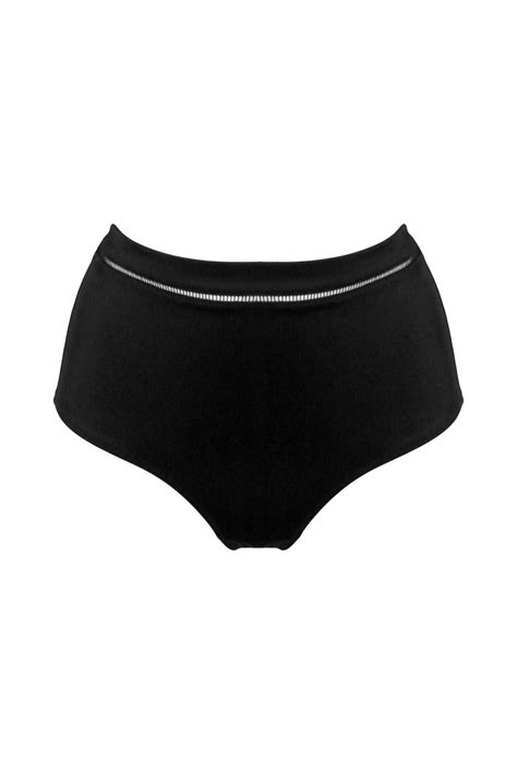 Sydney High Waist High Leg Bikini Brief In Black Pour Moi