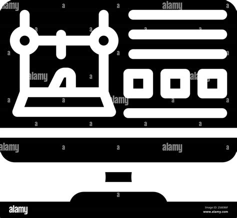 Monitor With Printer Settings Glyph Icon Vector Monitor With Printer