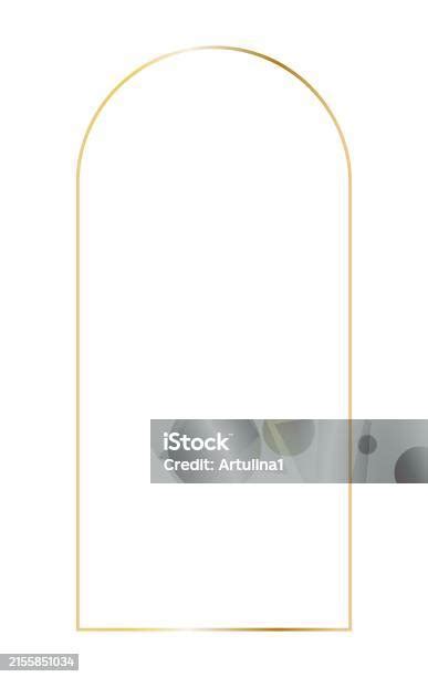 골드 아크 롱 프레임 초대장 디자인을 위한 벡터 윤곽선 얇은 미적 테두리 0명에 대한 스톡 벡터 아트 및 기타 이미지 0명